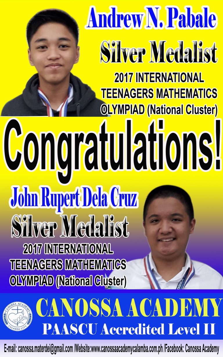 Congratulations! 2017 International Teenagers Mathematics Olympiad ...